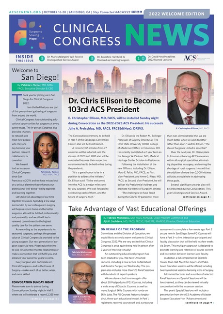 Clinical Congress News | 2022 Welcome Edition