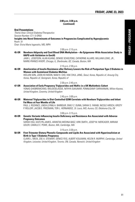 Ada 83rd Scientific Sessions Final Program 81 