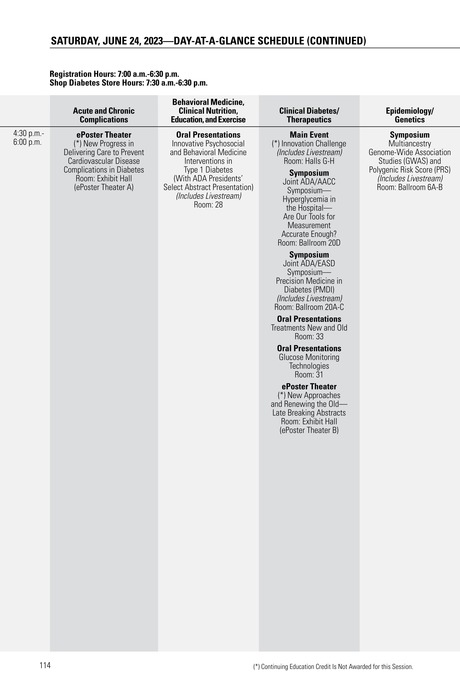 ADA 83rd Scientific Sessions Final Program - 114