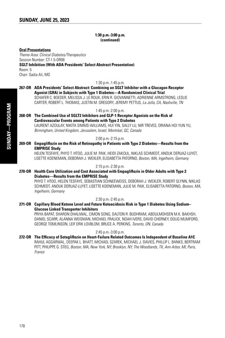 ADA 83rd Scientific Sessions Final Program - 178