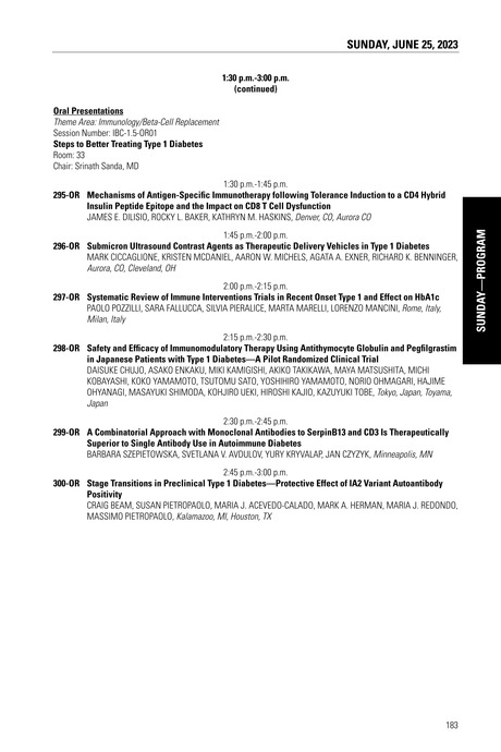 ADA 83rd Scientific Sessions Final Program - 183