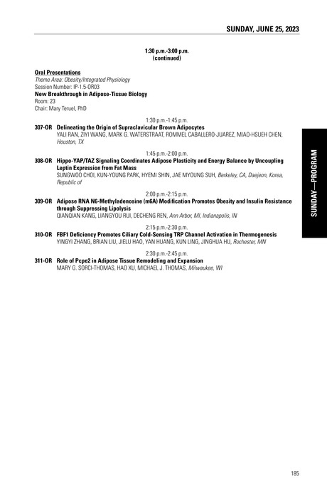 ADA 83rd Scientific Sessions Final Program - 185