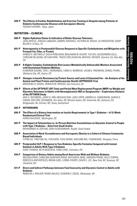 ADA 83rd Scientific Sessions Final Program - 265