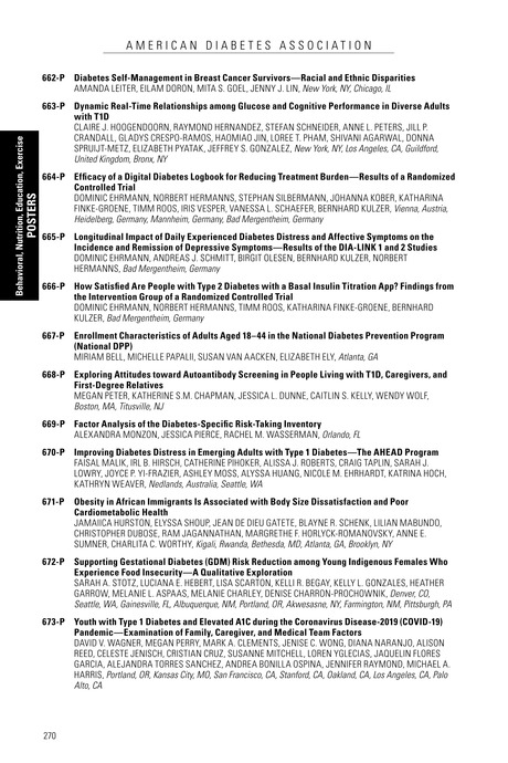 ADA 83rd Scientific Sessions Final Program - 270