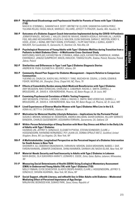 ADA 83rd Scientific Sessions Final Program - 273