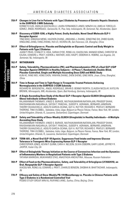 ADA 83rd Scientific Sessions Final Program - 278