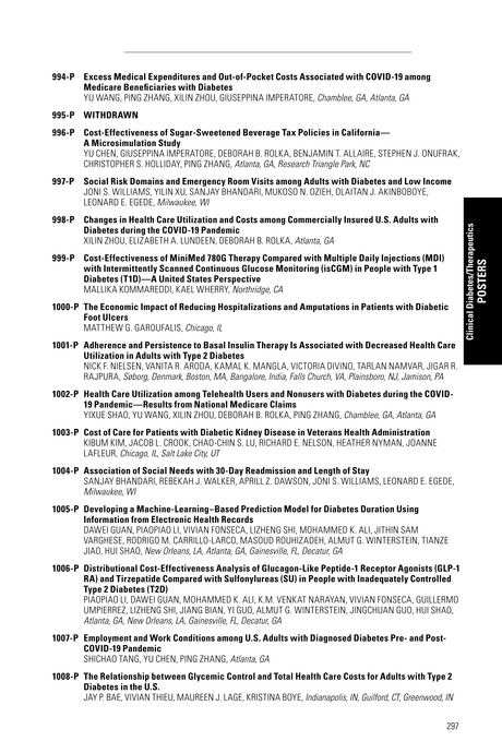 ADA 83rd Scientific Sessions Final Program - 297
