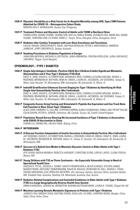 ADA 83rd Scientific Sessions Final Program - 331