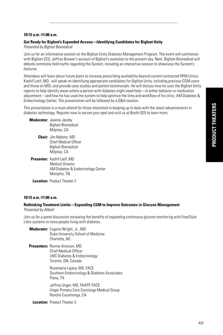 ADA 83rd Scientific Sessions Final Program - 431