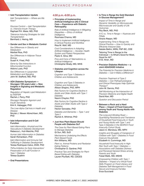 Advance Program | ADA 82nd Scientific Sessions - 24
