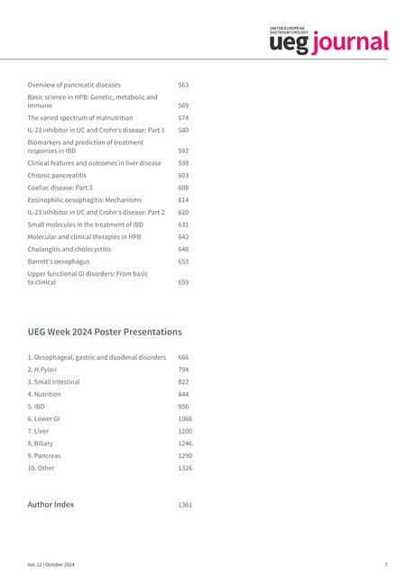 UEG Journal Abstracts 2024 - 7
