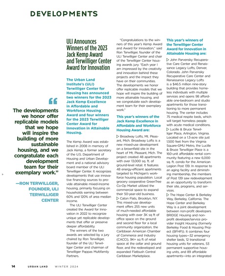 2024 Winter Issue of Urban Land - 14